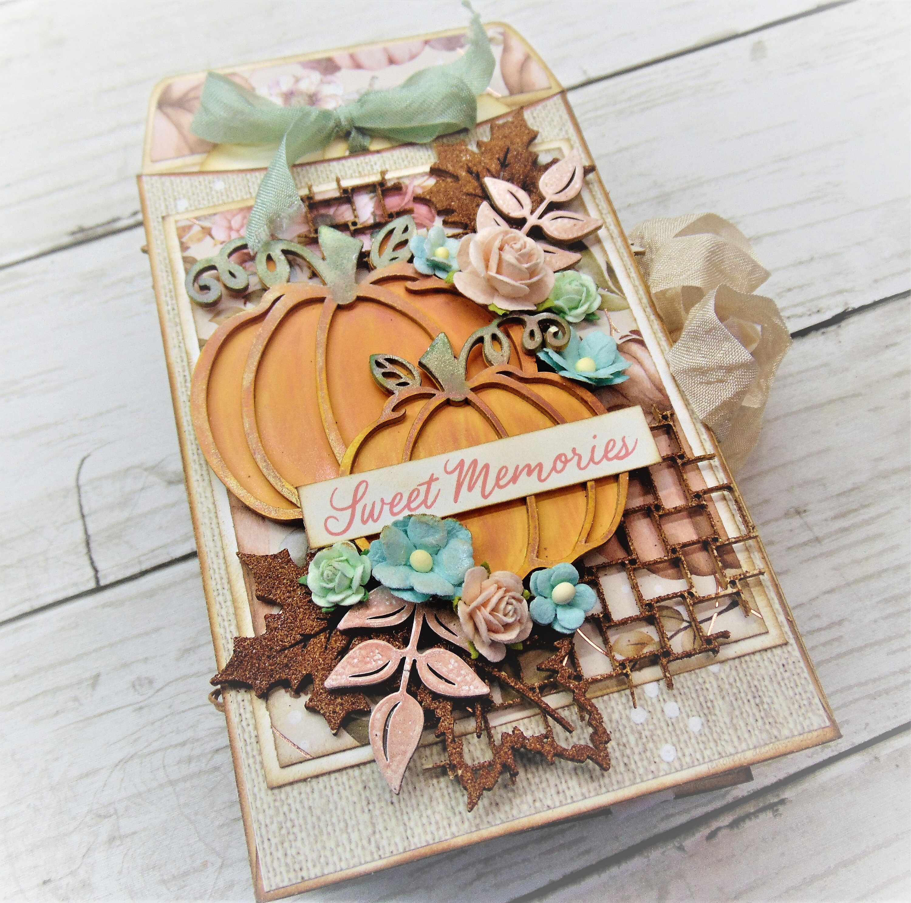 Mini Scrapbook Album MEMORIES Any Occasion Fall Autumn Accordion Gift ...