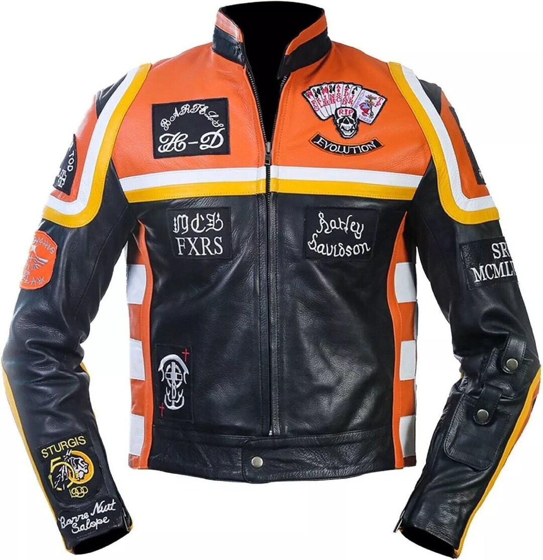 Cafe Racer Mickey Rourke & the Marlboro Man Motorcycle Leather Jacket ...