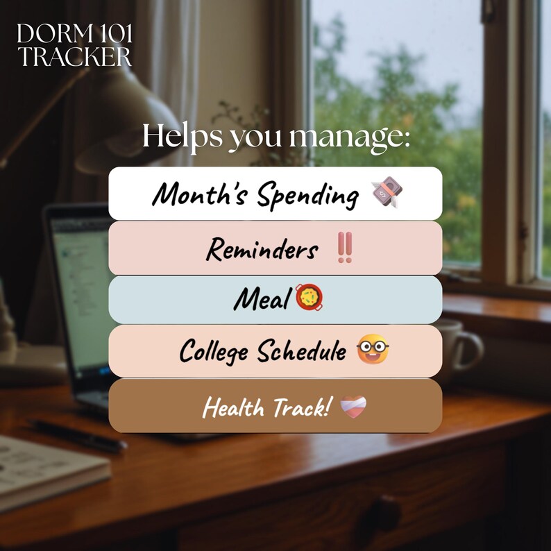 Dorm 101 Tracker Spreadsheet for Google Sheets [schedule Planner | Meal ...