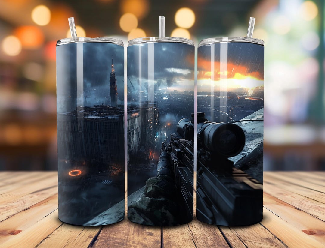 20 Oz Call Duty FPS Skinny Tumbler Sublimation First Person Shooter ...