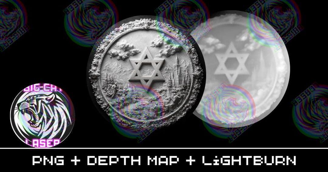 Digital Height Map Depth Map File for Lightburn 3d Laser PNG Download ...