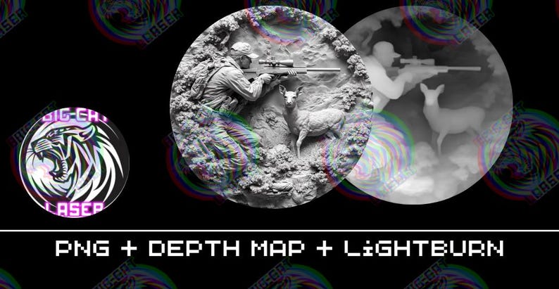 Digital Height Map Depth Map File for Lightburn 3d Laser PNG Download ...