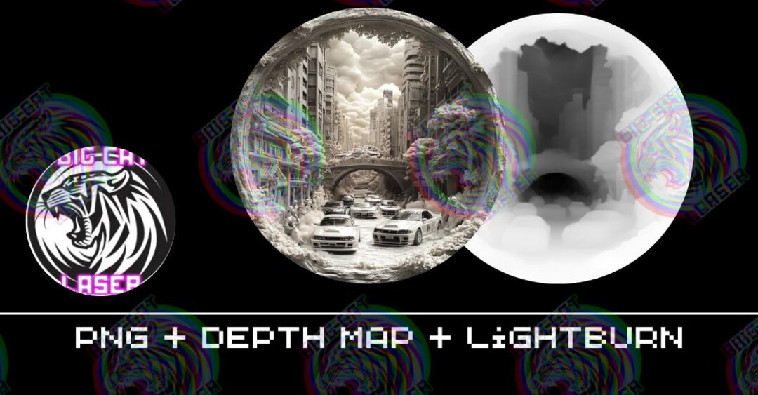 Digital Height Map Depth Map File for Lightburn 3d Laser PNG Download ...