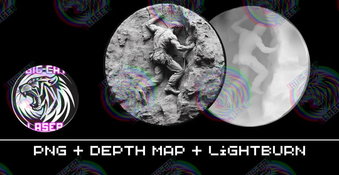 Digital Height Map Depth Map File for Lightburn 3d Laser PNG Download ...