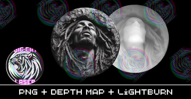 Digital Height Map Depth Map File for Lightburn 3d Laser PNG Download ...