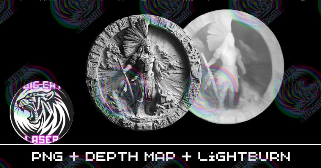 Digital Height Map Depth Map File for Lightburn 3d Laser PNG Download ...