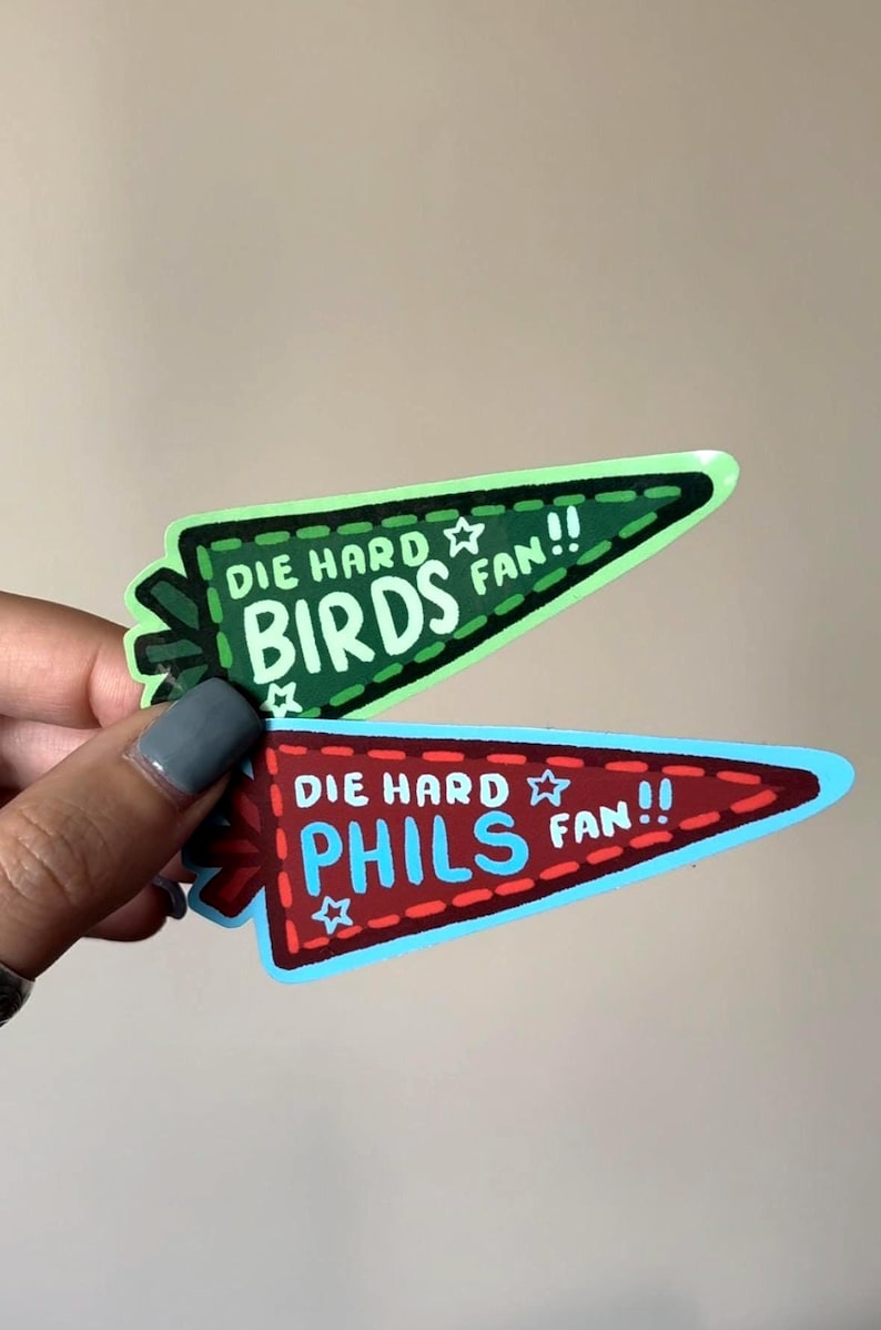 Die Hard Phils Fan | Phillies Baseball Pennant Sticker - Etsy