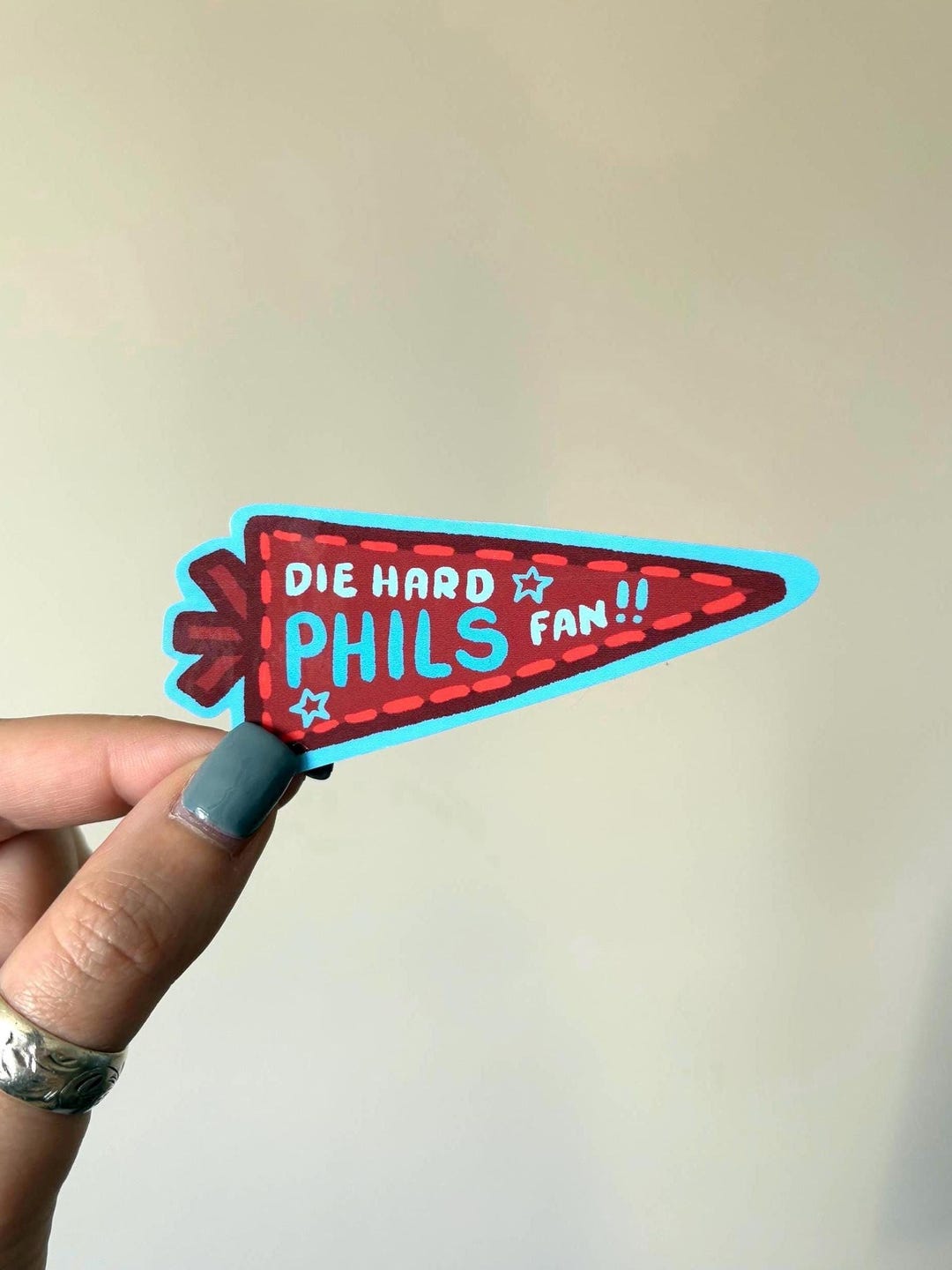Die Hard Phils Fan | Phillies Baseball Pennant Sticker - Etsy