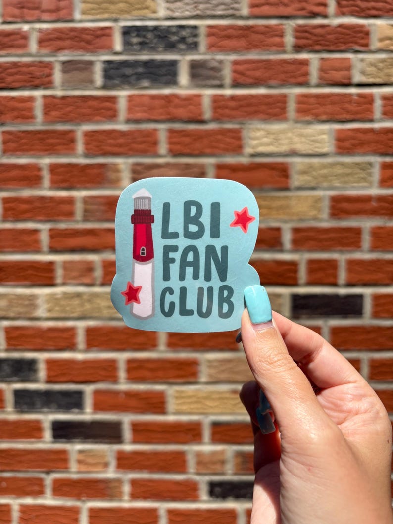Long Beach Island LBI Fan Club Vinyl Sticker | Jersey Shore Lover Gift ...