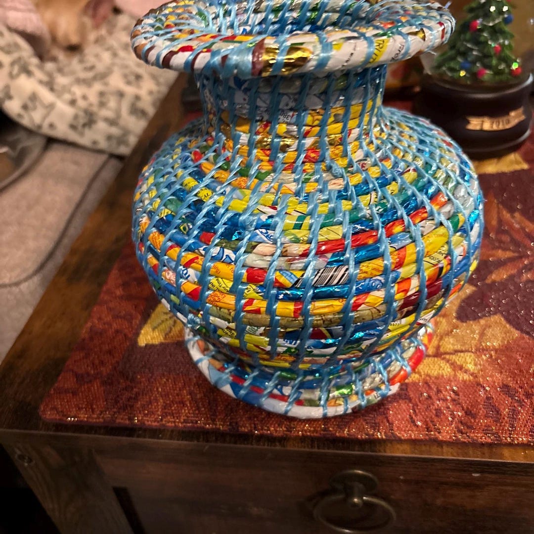 Unique Vase Hand Made Recycled Magazines. - Etsy
