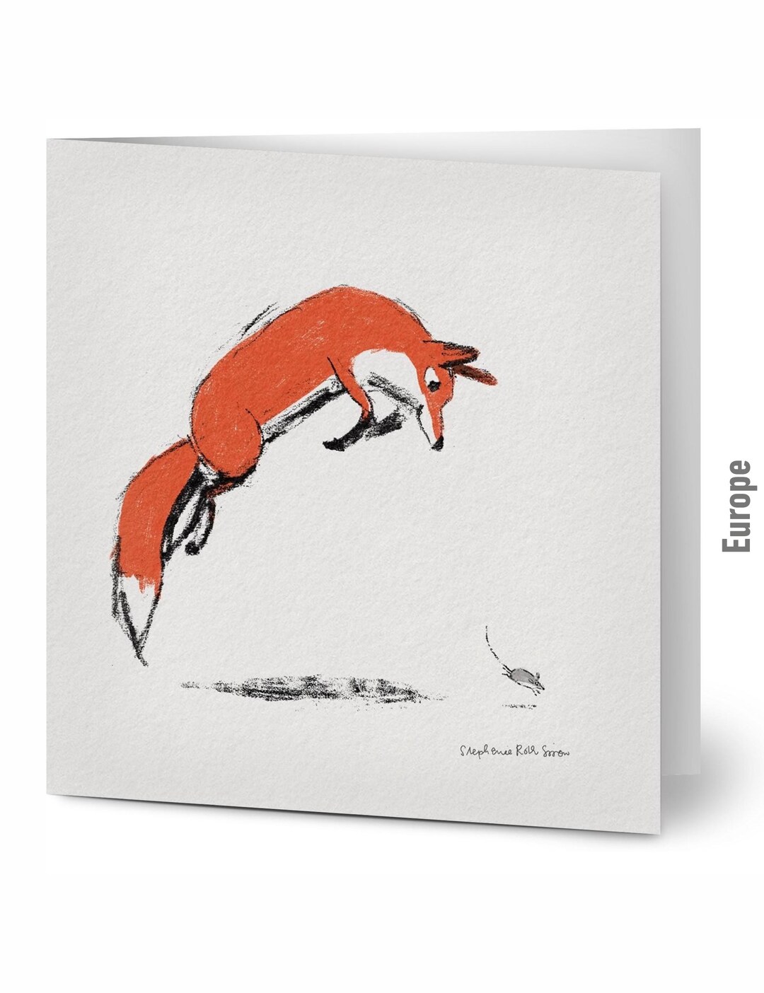 Jumping Fox and Mouse Greeting Cards, Pack of 10 Hand Illustrated Blank ...