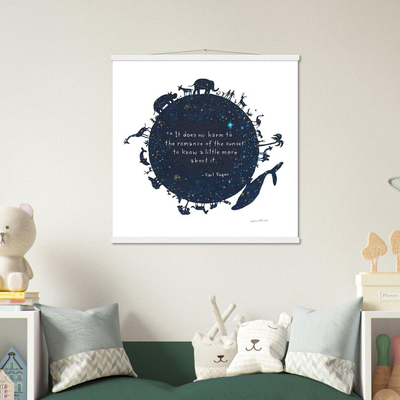 Carl Sagan 'star Stuff' Poster: Cosmic Animal Art With Magnetic Hanger ...