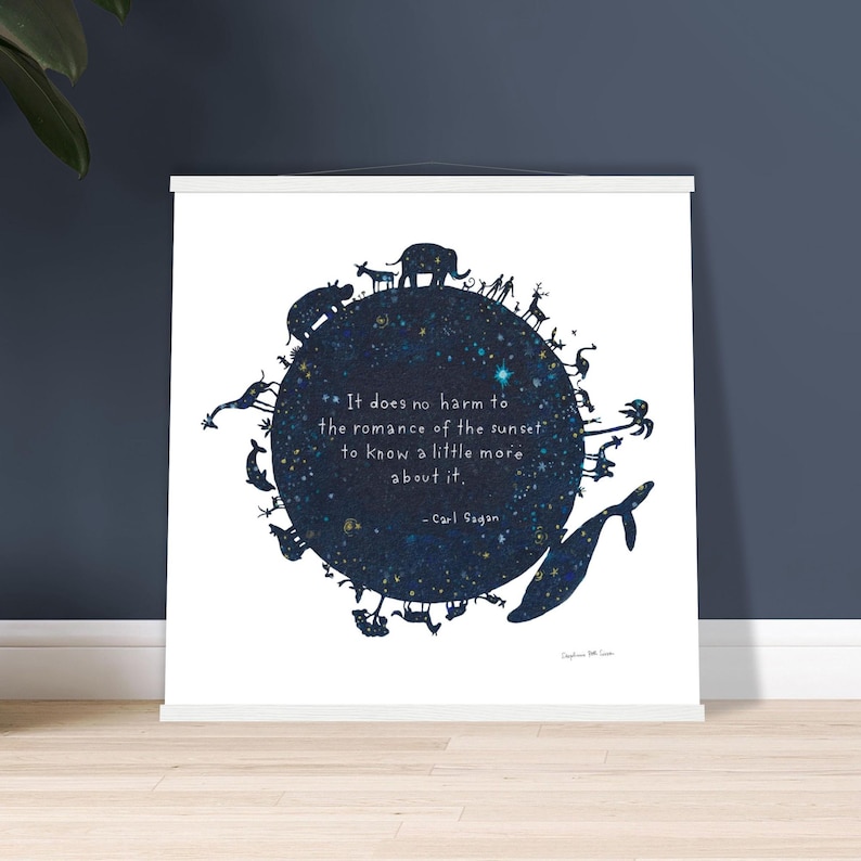 Carl Sagan 'star Stuff' Poster: Cosmic Animal Art With Magnetic Hanger ...