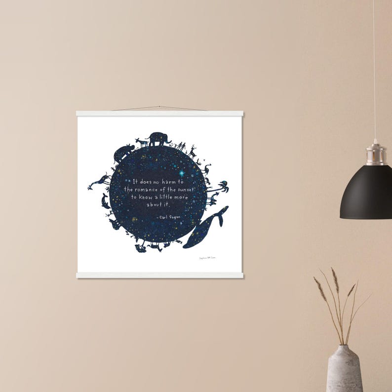 Carl Sagan 'star Stuff' Poster: Cosmic Animal Art With Magnetic Hanger ...