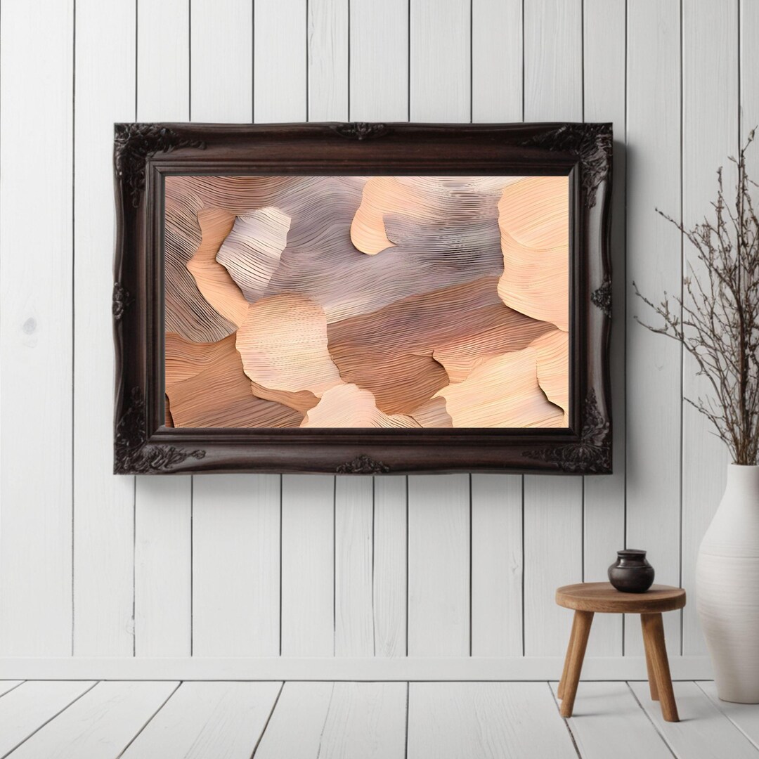 3D Wood Texture Wall Art: Modern Oil Paint, Abstract Wood, Textured Art ...
