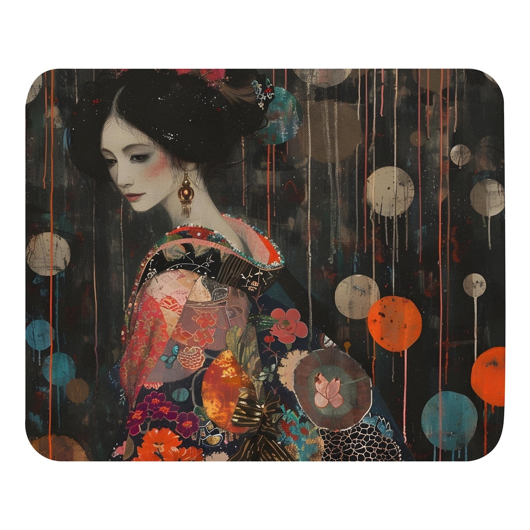 Mouse Pad - Original Design Gustav Klimt Inspired Woman in Kimono - Etsy