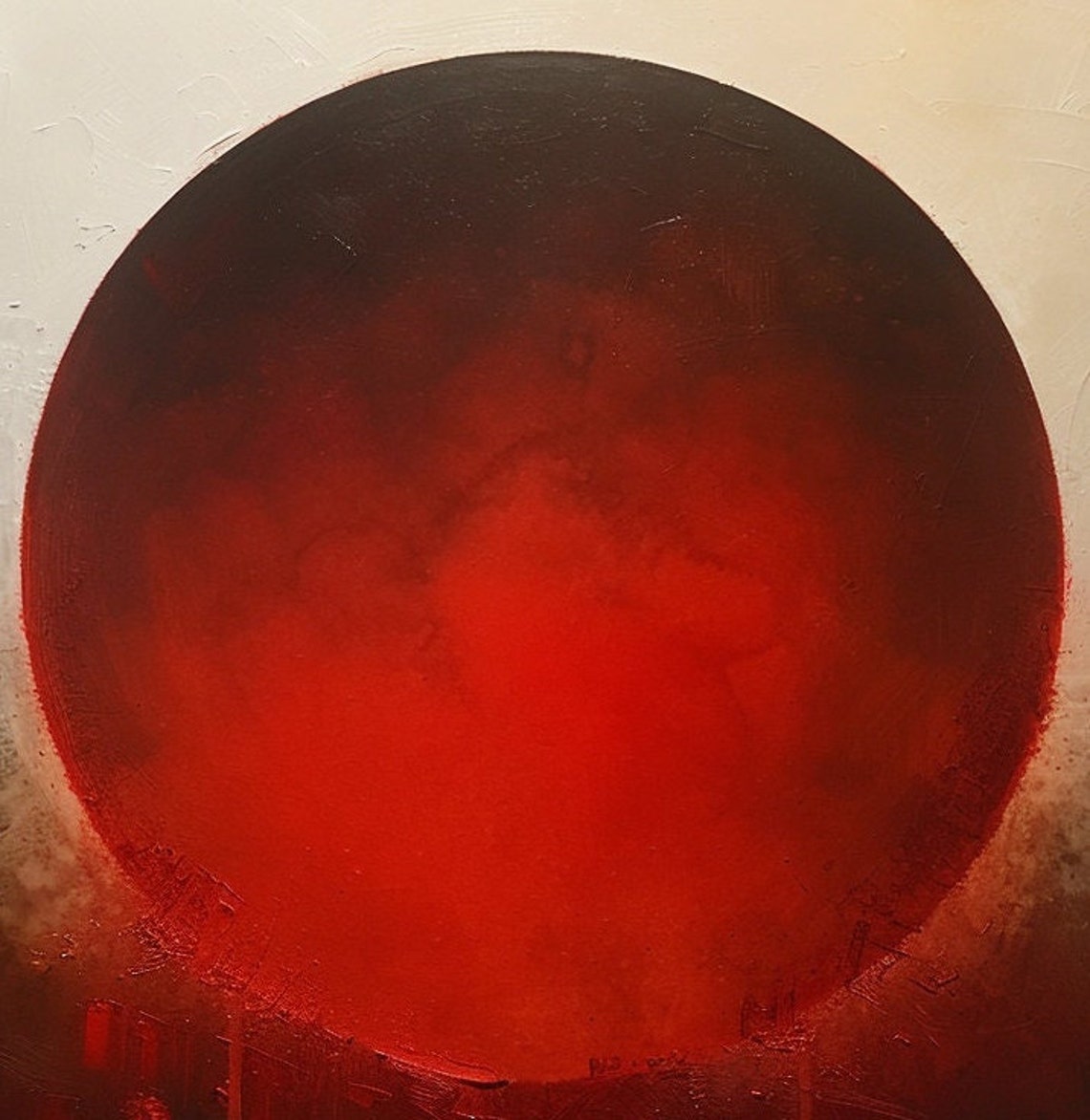 Stunning Modernist Abstract Red Sun Wall Art Print on Poster - Etsy