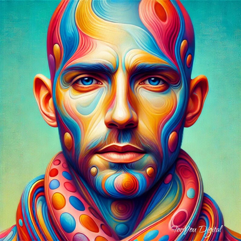 Funky Pop Art Print, Instant Download, Colorful Wall Decor, Modern Art ...