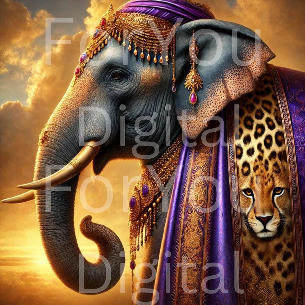 Royal Elephant Art Print for Living Room Elephant Art Print Traditional ...
