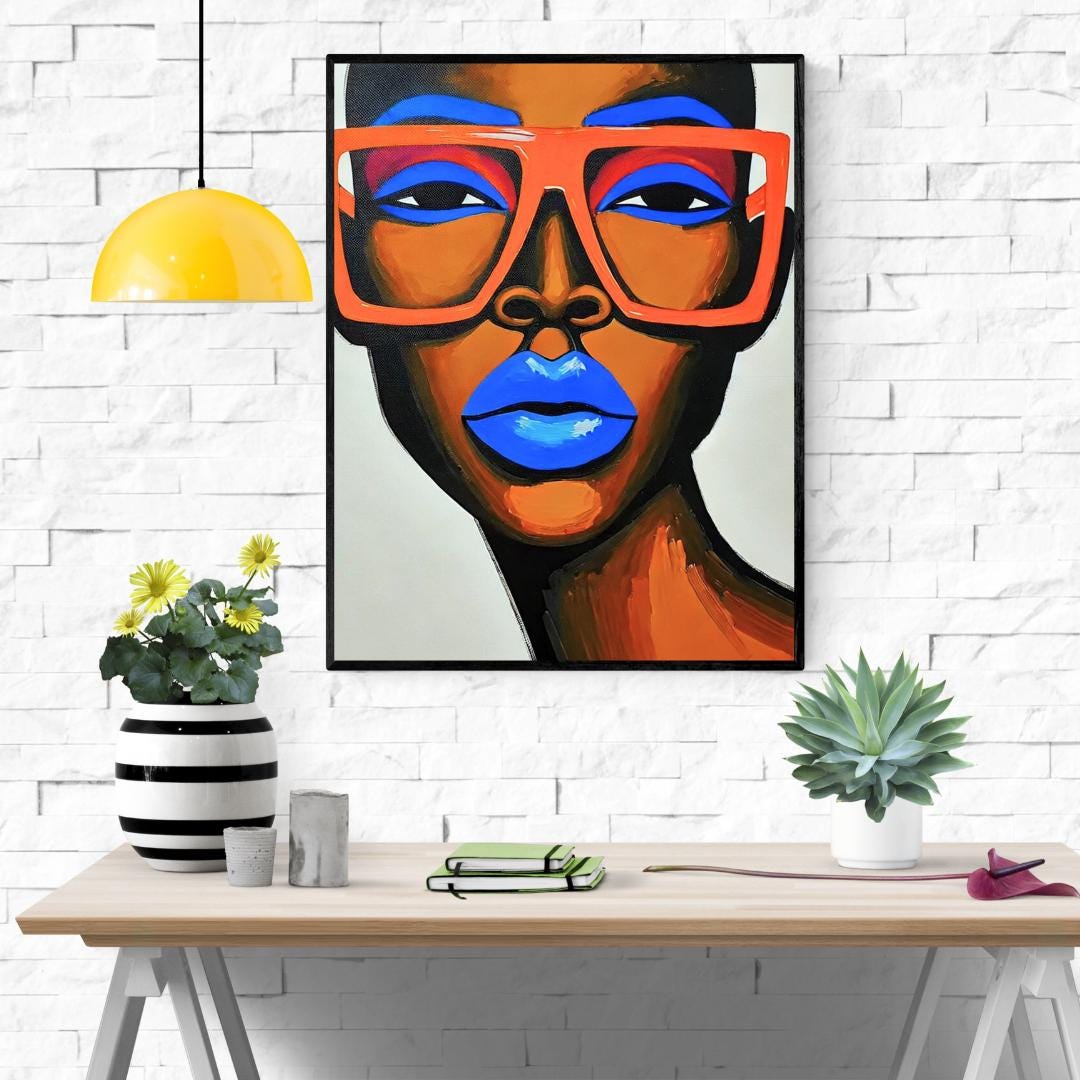 Vibrant Afro Pop Art Portrait: Bold and Unapologetic Wall Decor for ...