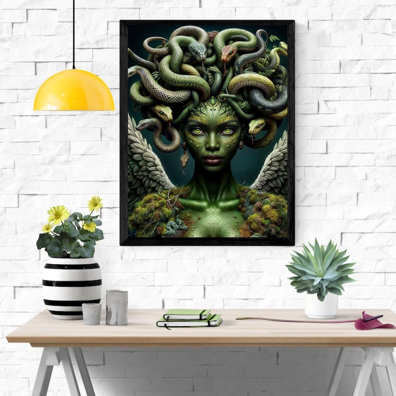 Serpent Wall Art, Modern Snake Decor, Living Room Artwork, Entryway ...
