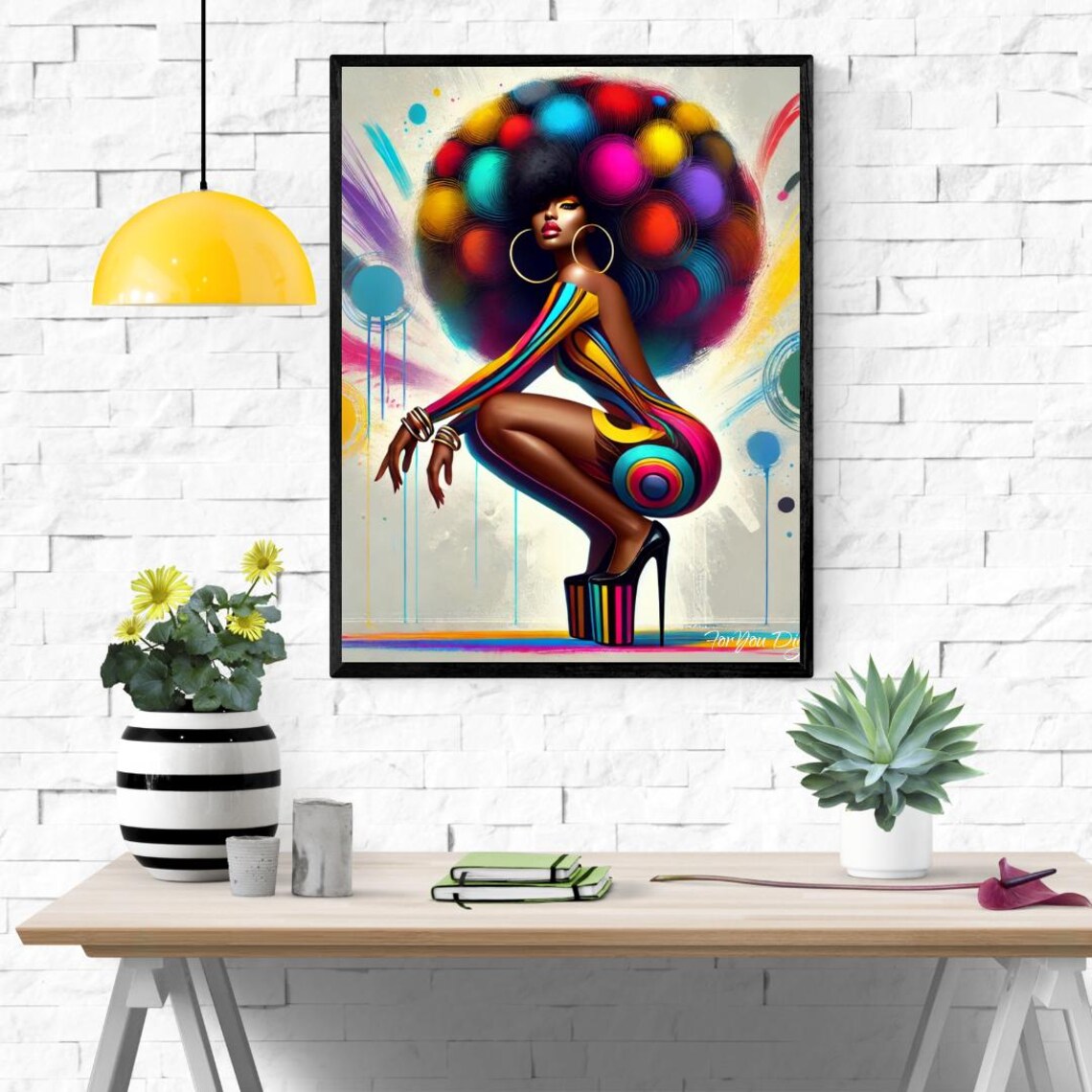 Afrocentric Disco Vibe 70s Retro Art Print Digital Download - Etsy