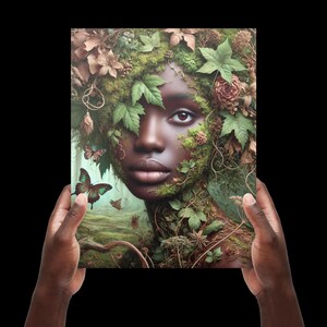 Afrocentric Mother Nature Digital Art Print: Earth Goddess Forest ...