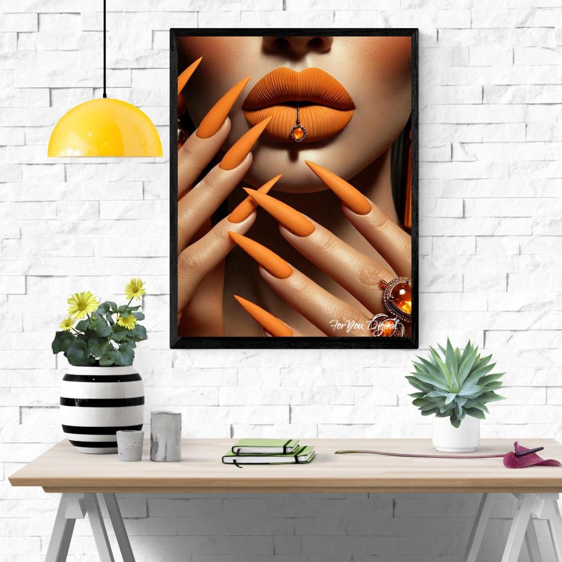 Cosmetic Matte Orange Lip Art for Salon Wall Decor Poster - Etsy