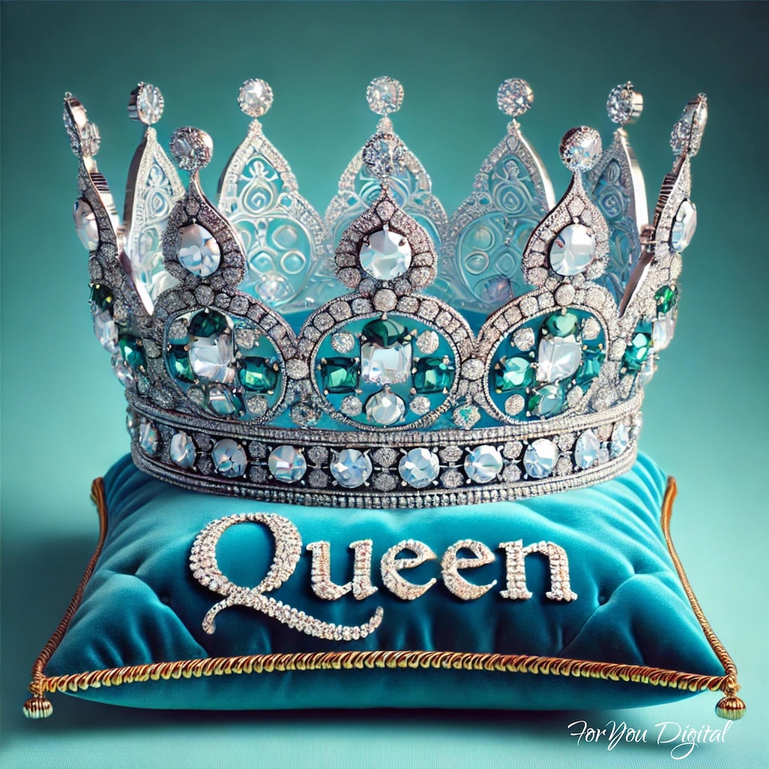Luxury Queen Crown Wall Art Print, Instant Download, Jewel Crown Decor ...