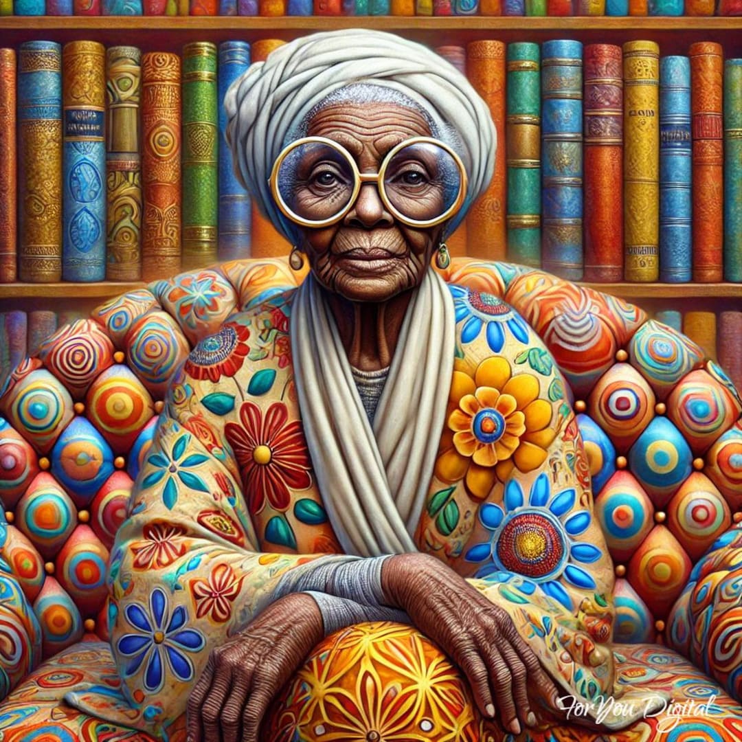 Vibrant African American Woman Portrait - Inspirational Wall Art for ...