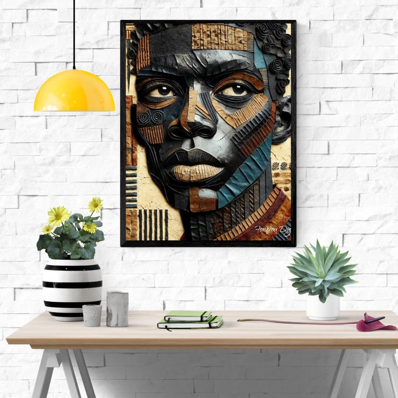 African Wall Art for Living Room Bold African American Man Portrait ...