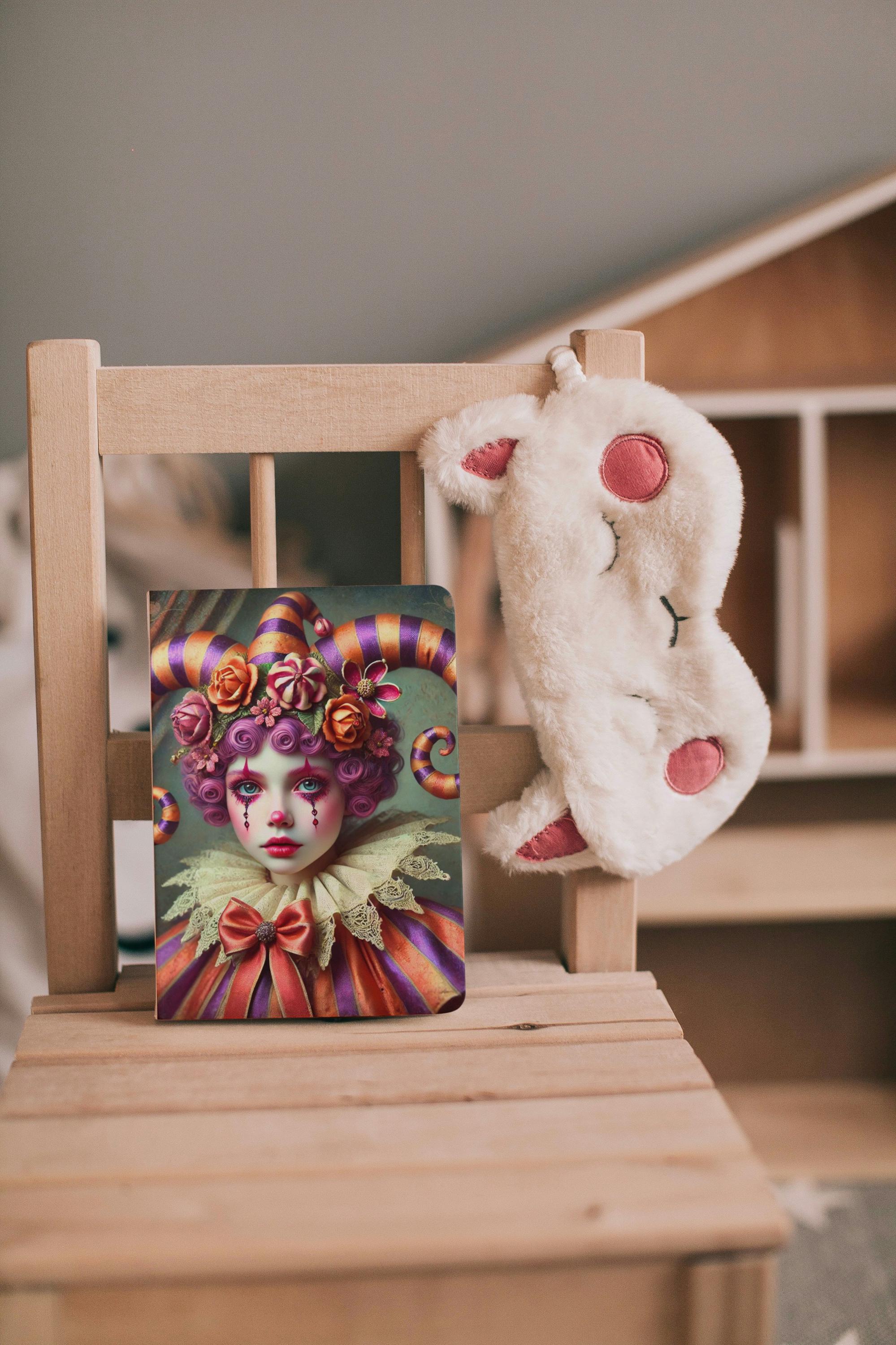 Whimsical Jester Girl Portrait: Fantasy Clown Digital Art Print for ...