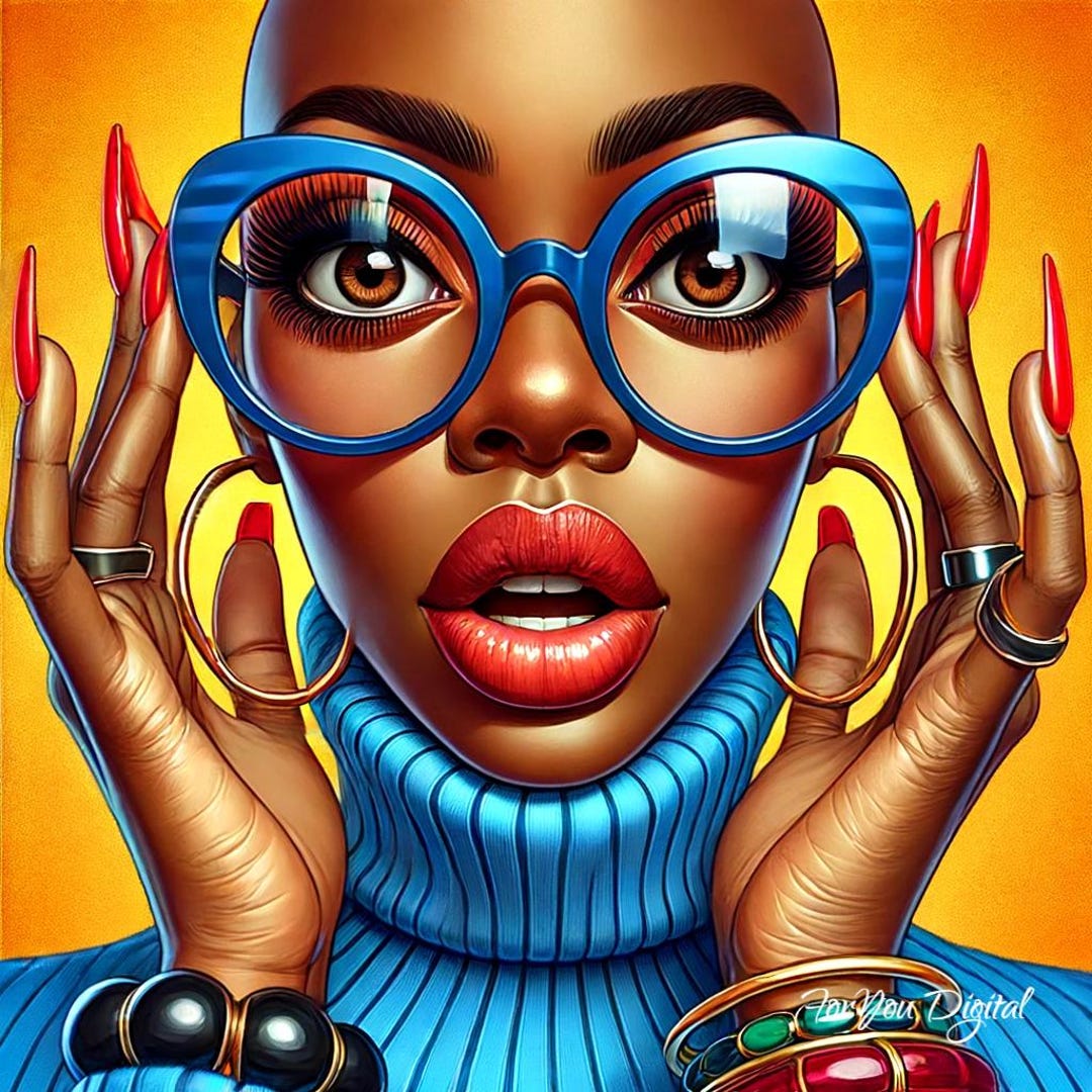Vibrant African American Pop Art Digital Portrait: Instant Download for ...