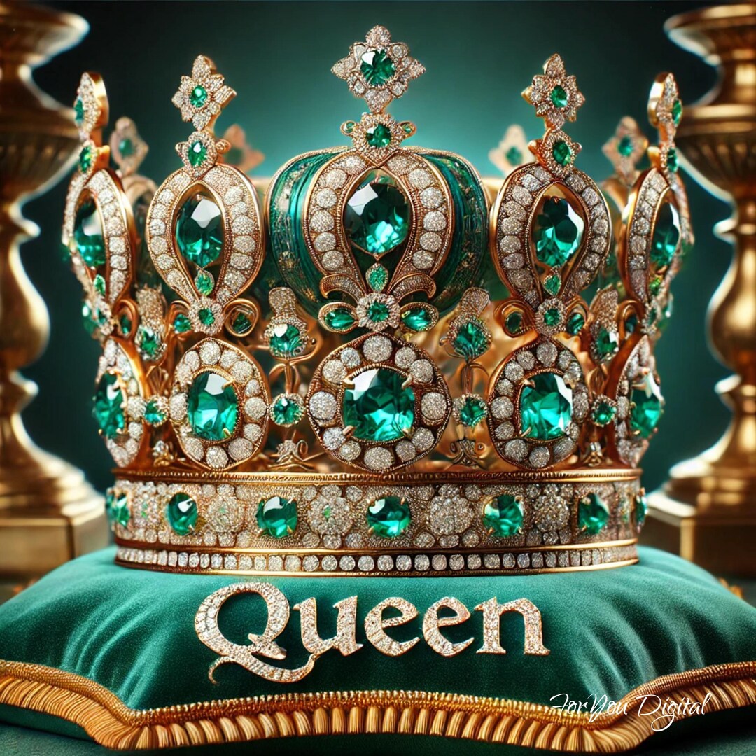 Emerald Green Royal Crown Art Print: Instant Digital Download for ...