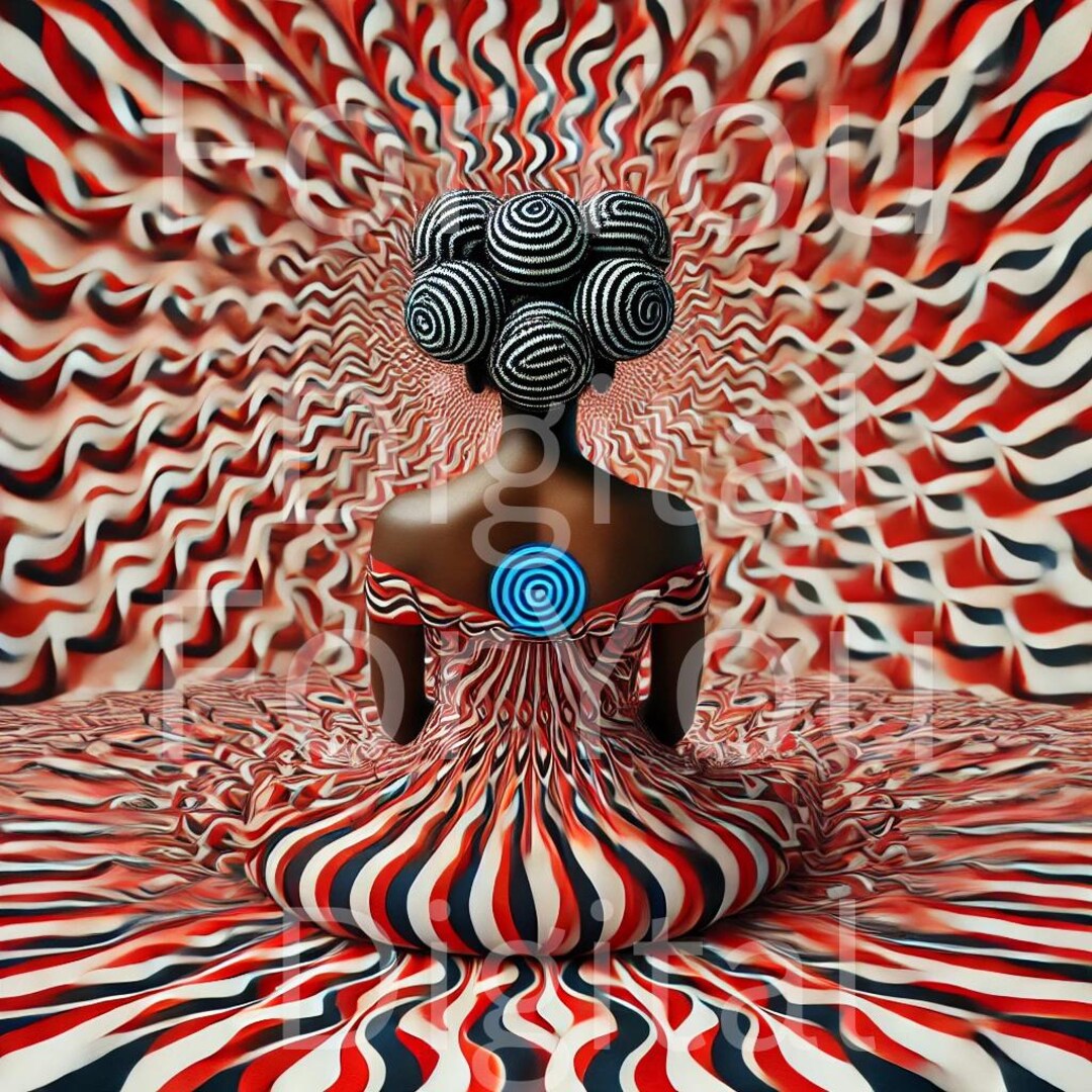 Vibrant African Woman Abstract Wall Art Modern Colorful Portrait Print ...