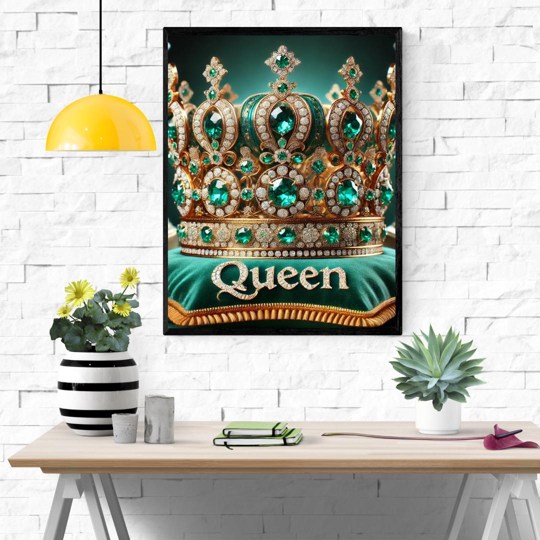 Emerald Green Royal Crown Art Print: Instant Digital Download for ...