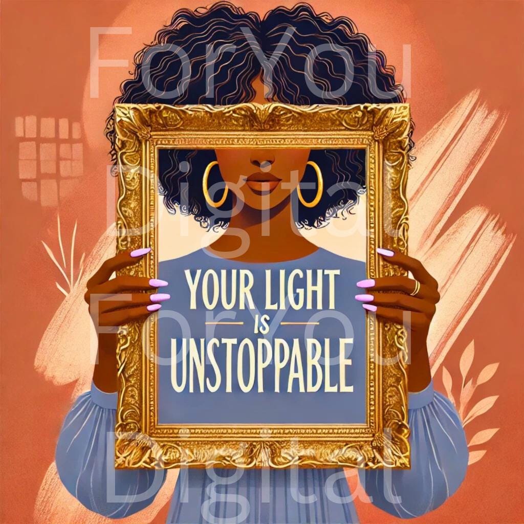 Black Woman Wall Art – Empowering Quote Print, Afrocentric Digital ...