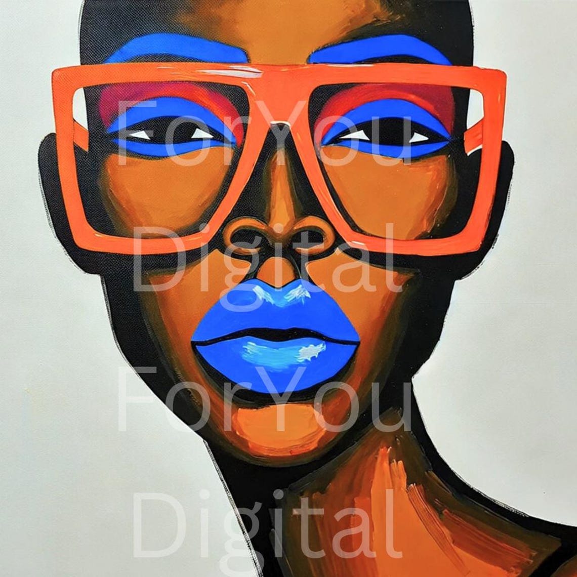 Vibrant Afro Pop Art Portrait: Bold and Unapologetic Wall Decor for ...