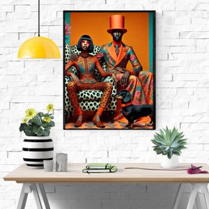 Vibrant Afrocentric Couple Art Print - Etsy
