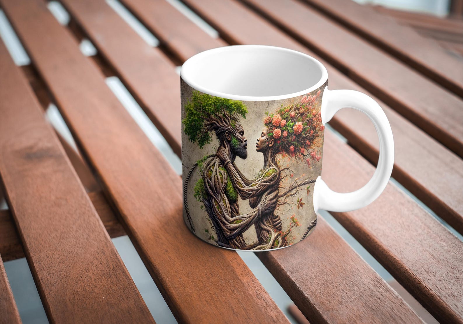 Nature & Romance Surreal Artwork, Afrocentric Tree Couple Digital Art ...
