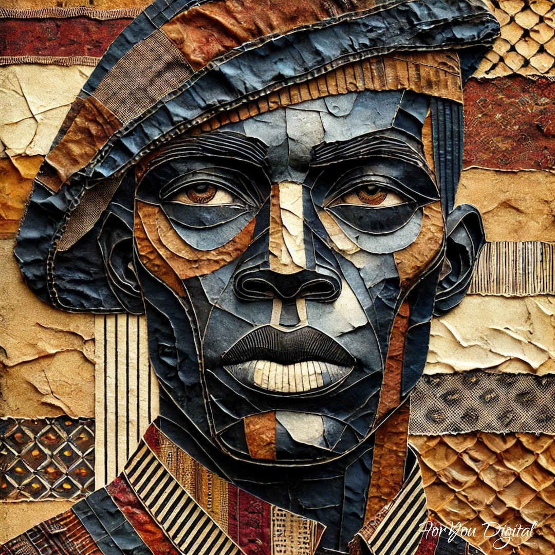 Expressive African American Portrait: Bold Ethnic Wall Art for Living ...