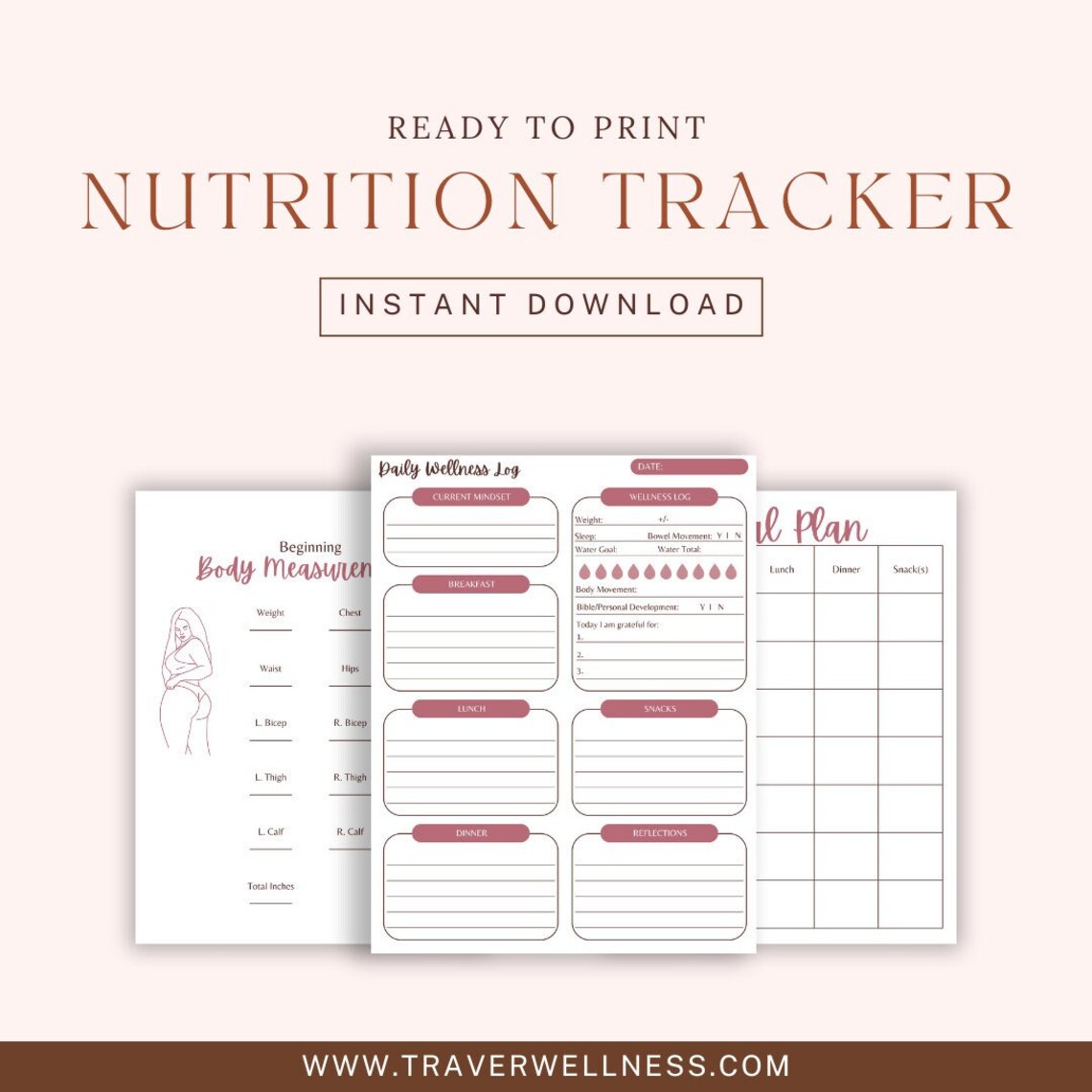 Printable Nutrition Tracker | Track Meals, Macros & Goals | Easy-to-use ...
