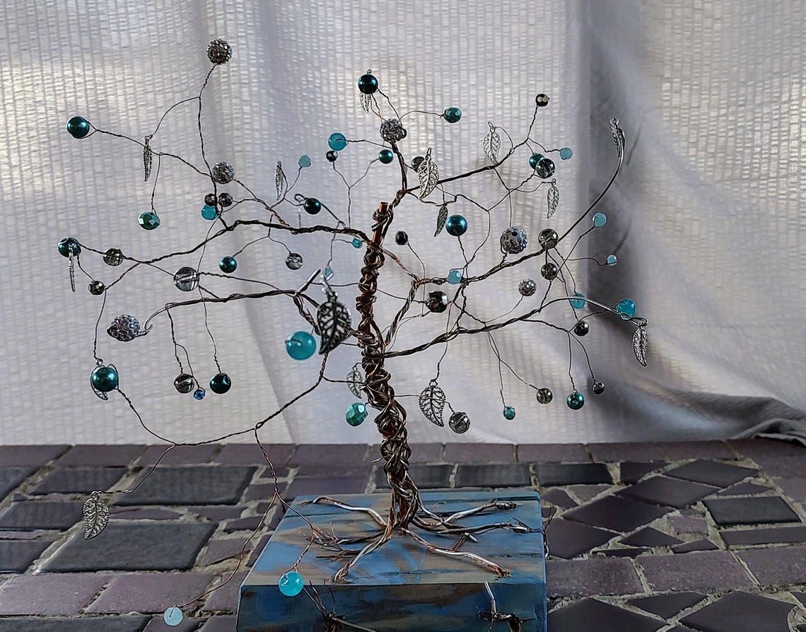 Seafoam Copper Tree - Etsy