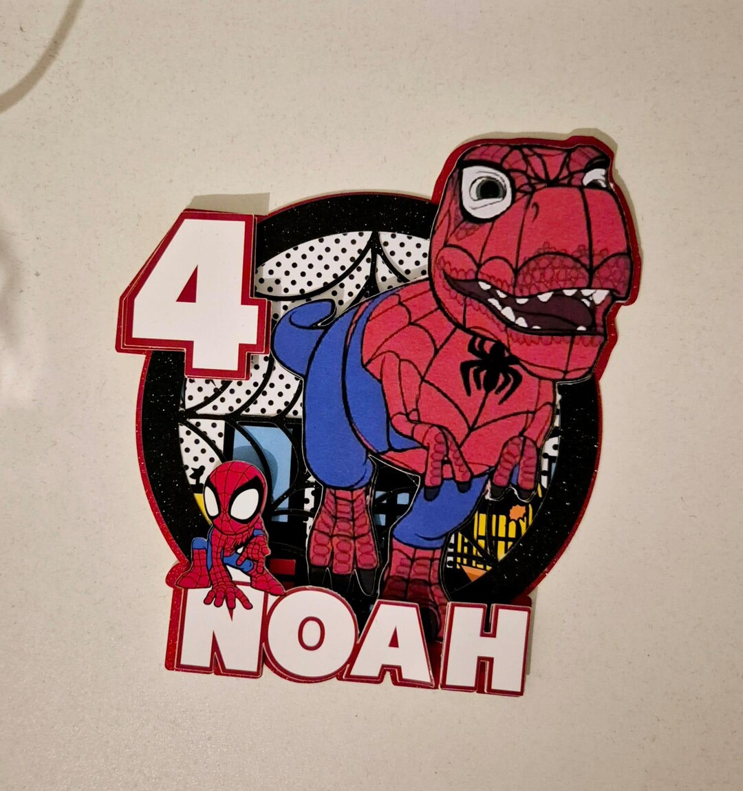 Personalised Spider Spidey Man T Rex Any Name Any Age Any Name - Etsy