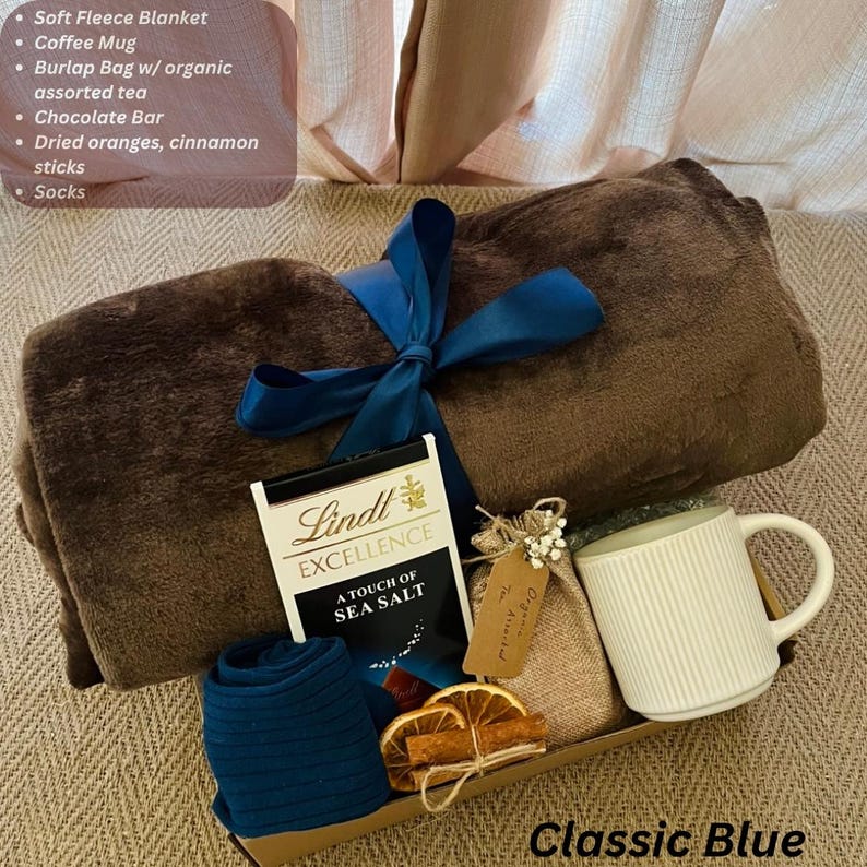 Ultimate Hygge Gift Box for Men, Blanket Gift Box, Get Well Soon Gift ...