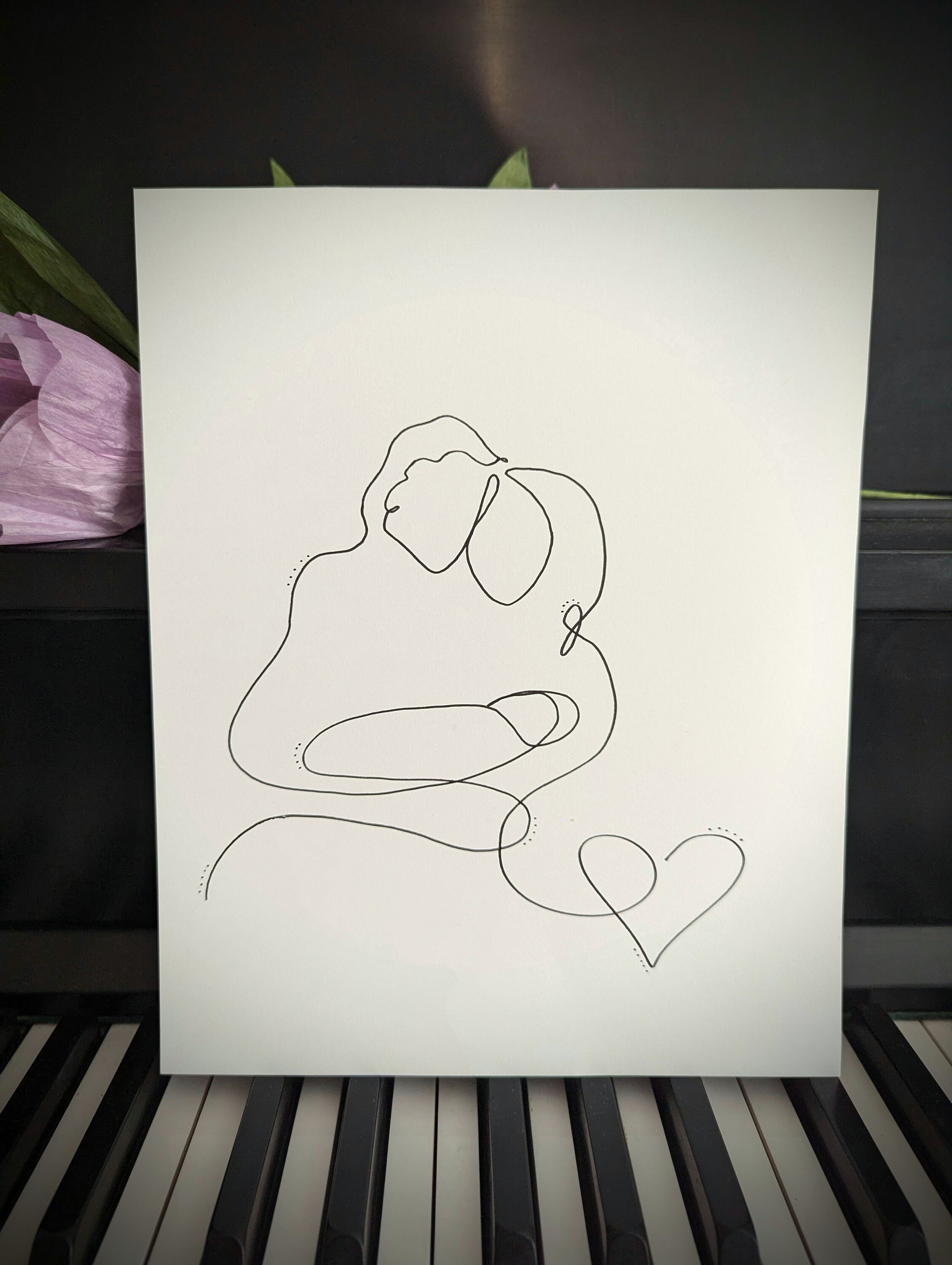 Continuous Line Drawing for Engagement, Wedding, Families - Etsy