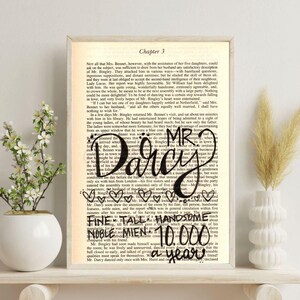 Pride and Prejudice Quotes on Book Pages - Etsy