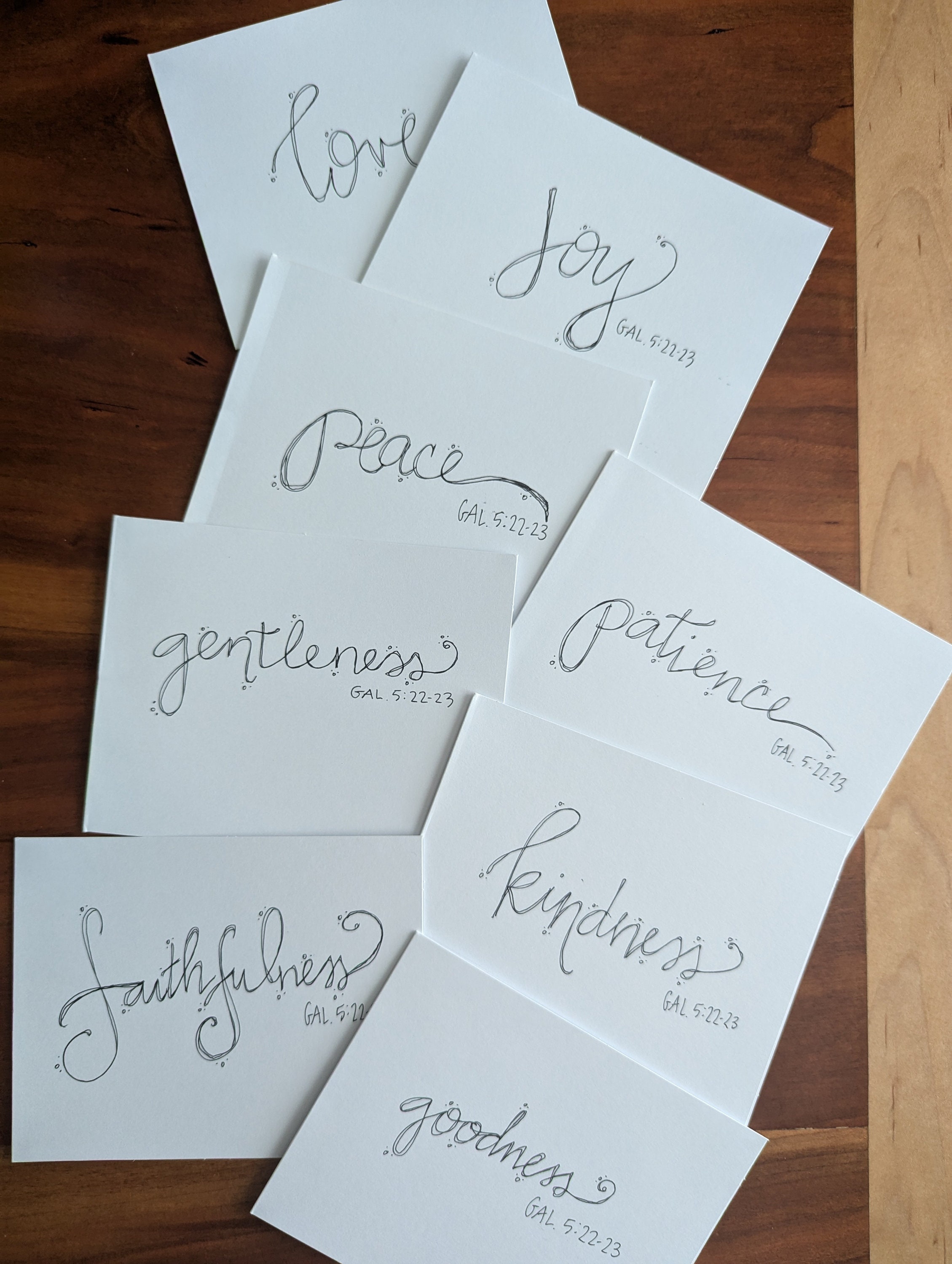 Fruit of the Spirit Hand Written Note Cards - Etsy