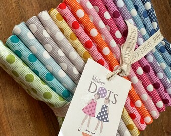 Tilda Medium Dot Full Collection Fat Quarter Bundle 15 Pieces Colorful ...