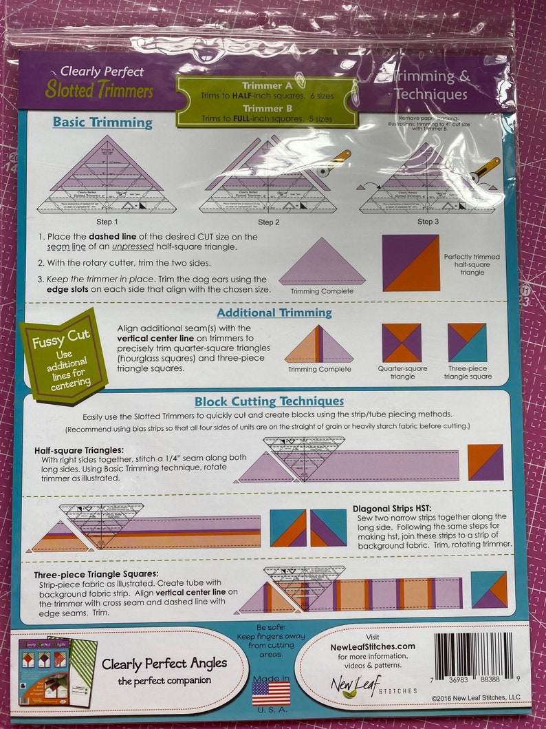 Clearly Perfect Slotted Trimmers Half-square Triangle Rulers - Etsy